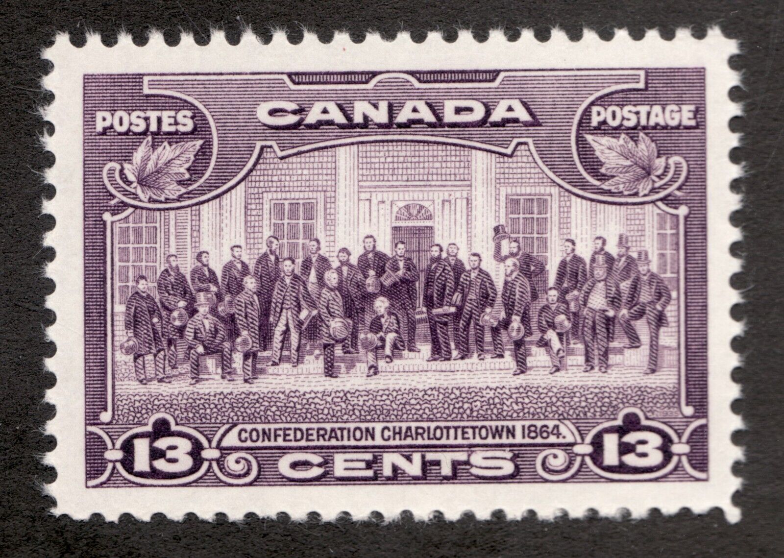 #204 / MNH VF / 1935 - Canada 13 Cent - 1864 Confederation / Politics ...