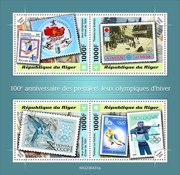 Niger 2023 100th Anniversary of the First Winter Olympic Games Sheet ...