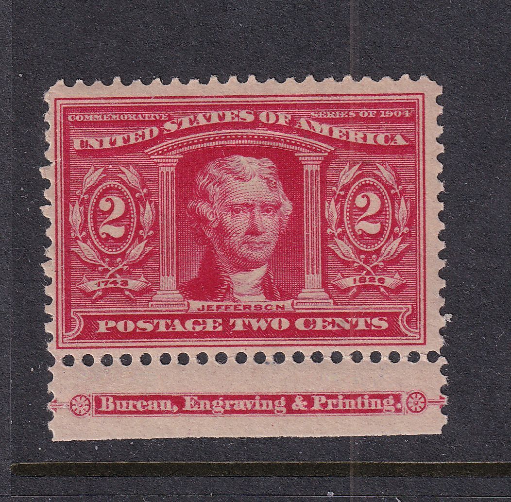 1904 Louisiana Purchase 2c Sc 324 MHR full OG imprint selvage single ...
