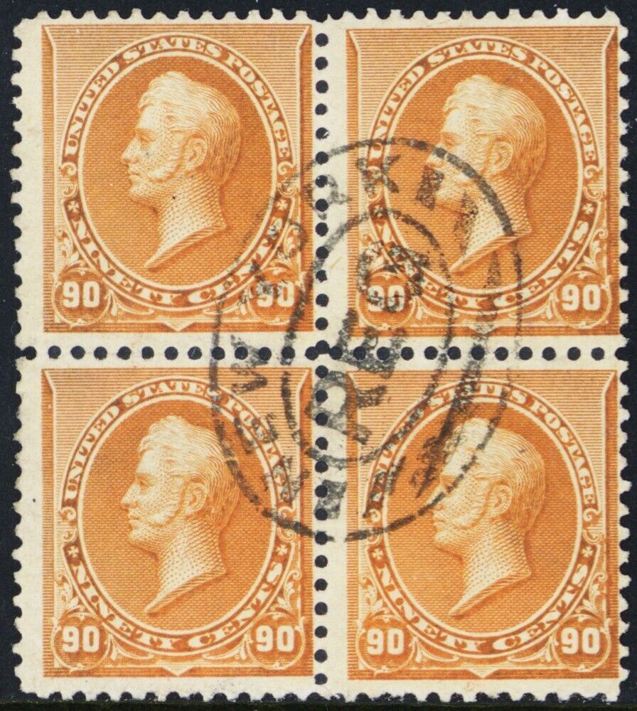 229, Used 90¢ RARE Block of Four With PSE Certificate CV $775.00 ...