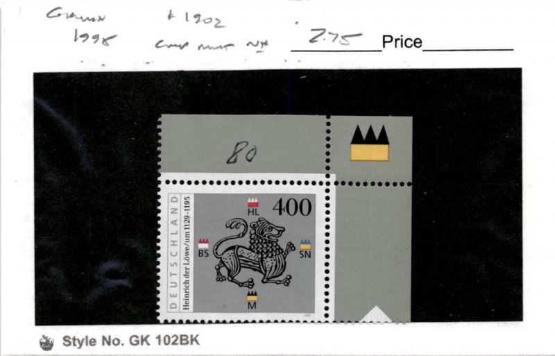 Germany, Postage Stamp, #1902 Mint NH, 1995 Henry The Lion (AB ...