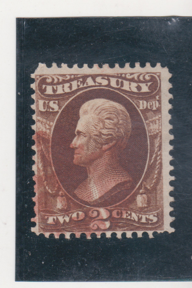 US Scott # O73 Used 3cts Treasury Dept. Official Stamp w/deep Red Fancy ...