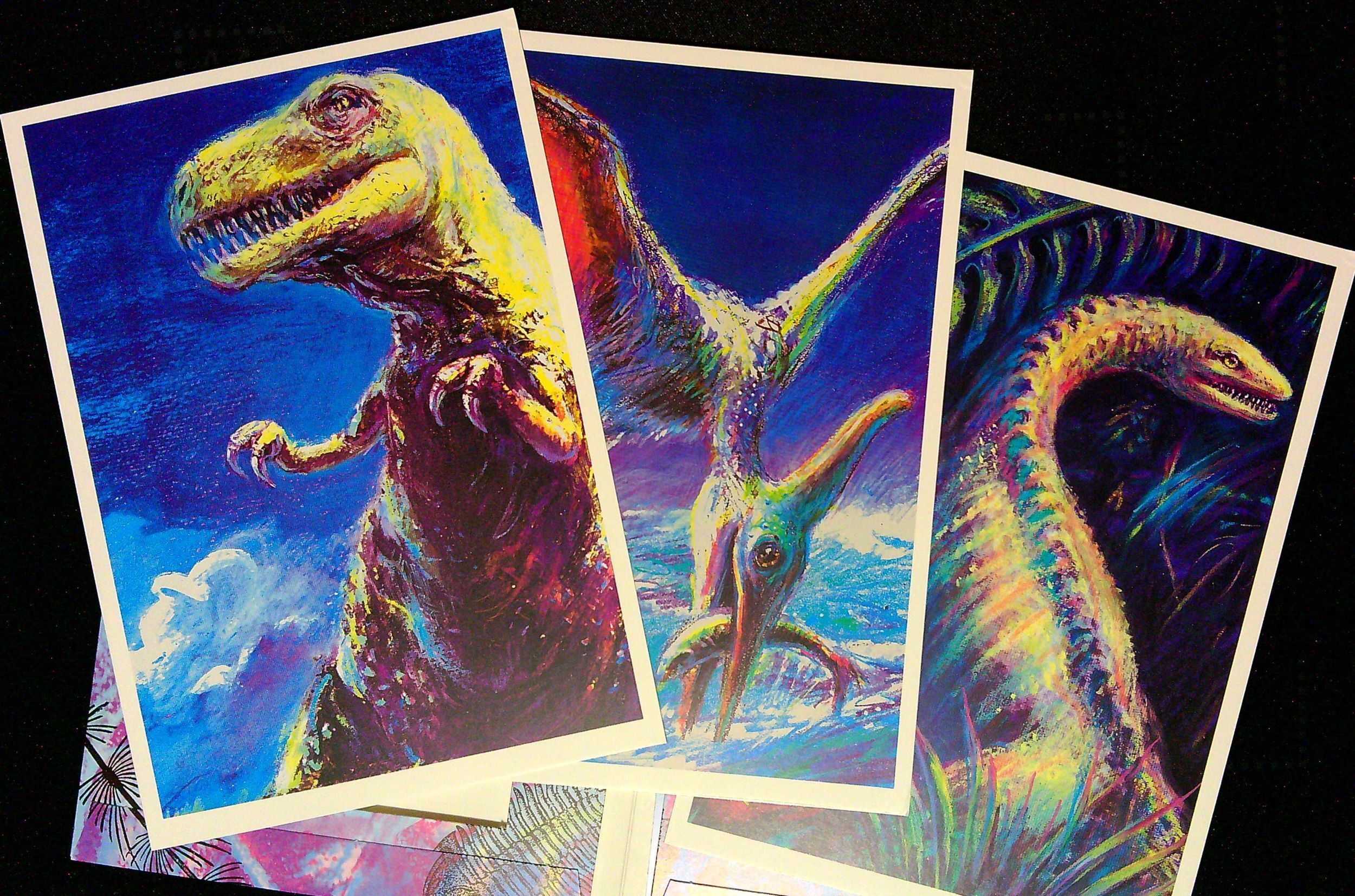 Sweden 1969-1972 folder MNH stamps + 3 postcards prehistoric animals ...