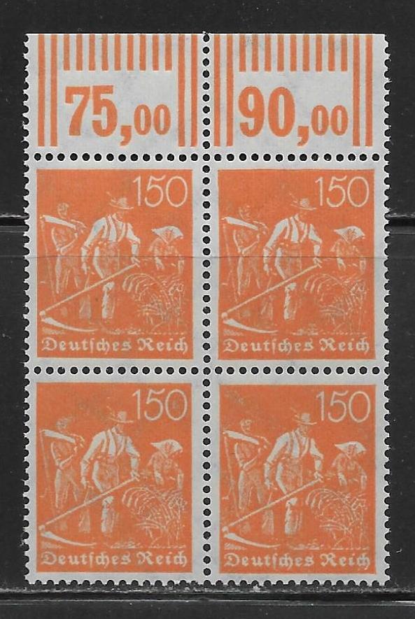 Germany 175 150pf Farmers Upper Margin block of 4 MNH | Europe ...