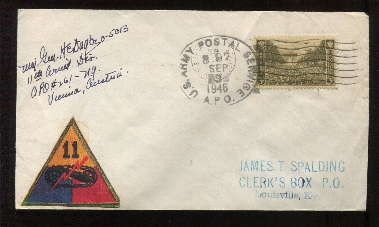 Major General Holmes E. Dager Signed WW2 US Army Cover LV6360 | United ...