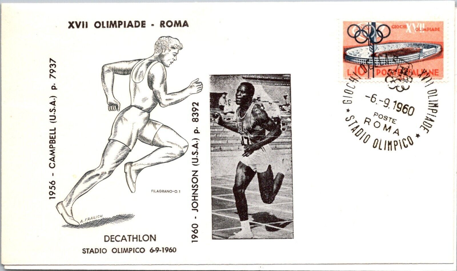 Italy 1960 - XVII Olympiad, Decathlon - Rome - F70036 | Europe - Italy ...