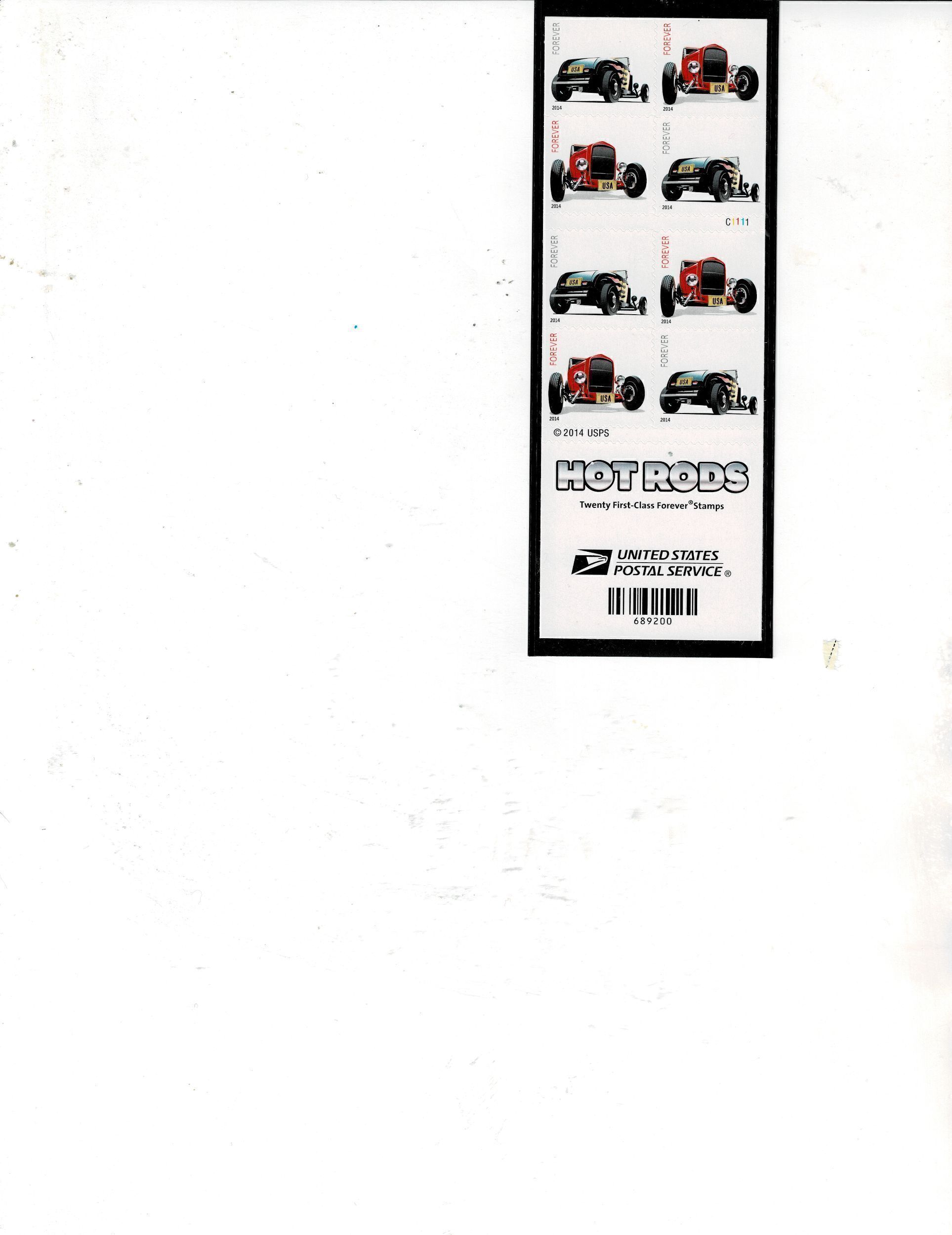 Hot Rods Forever US Postage Booklet of 20 stamps #4909b VF MNH | United ...
