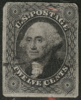 USA Scott 17 Used stamp, sealed tear rounded corner pretty / HipStamp