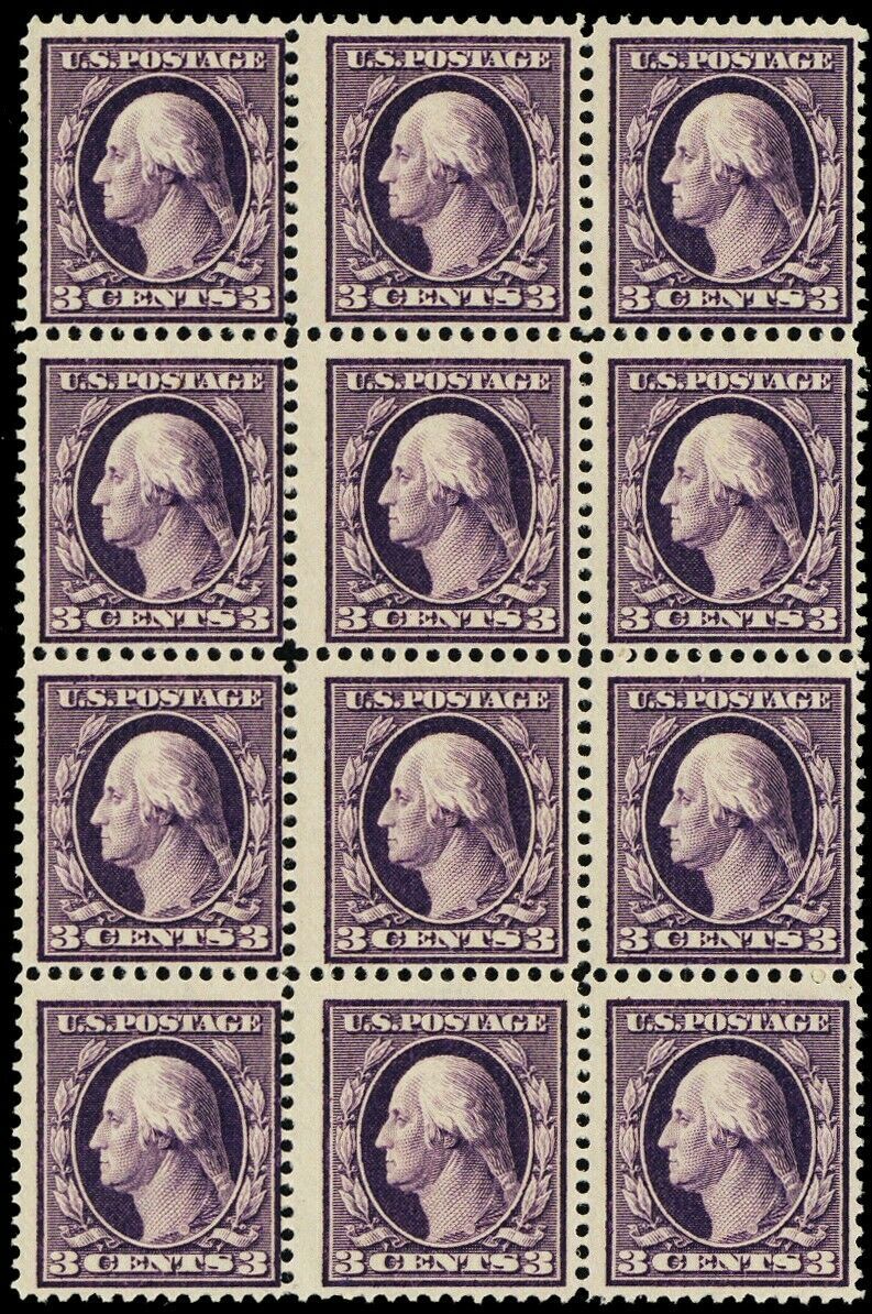 333, Mint NH Block of 12 Showing 2mm & 3mm Spacing - Stuart Katz ...