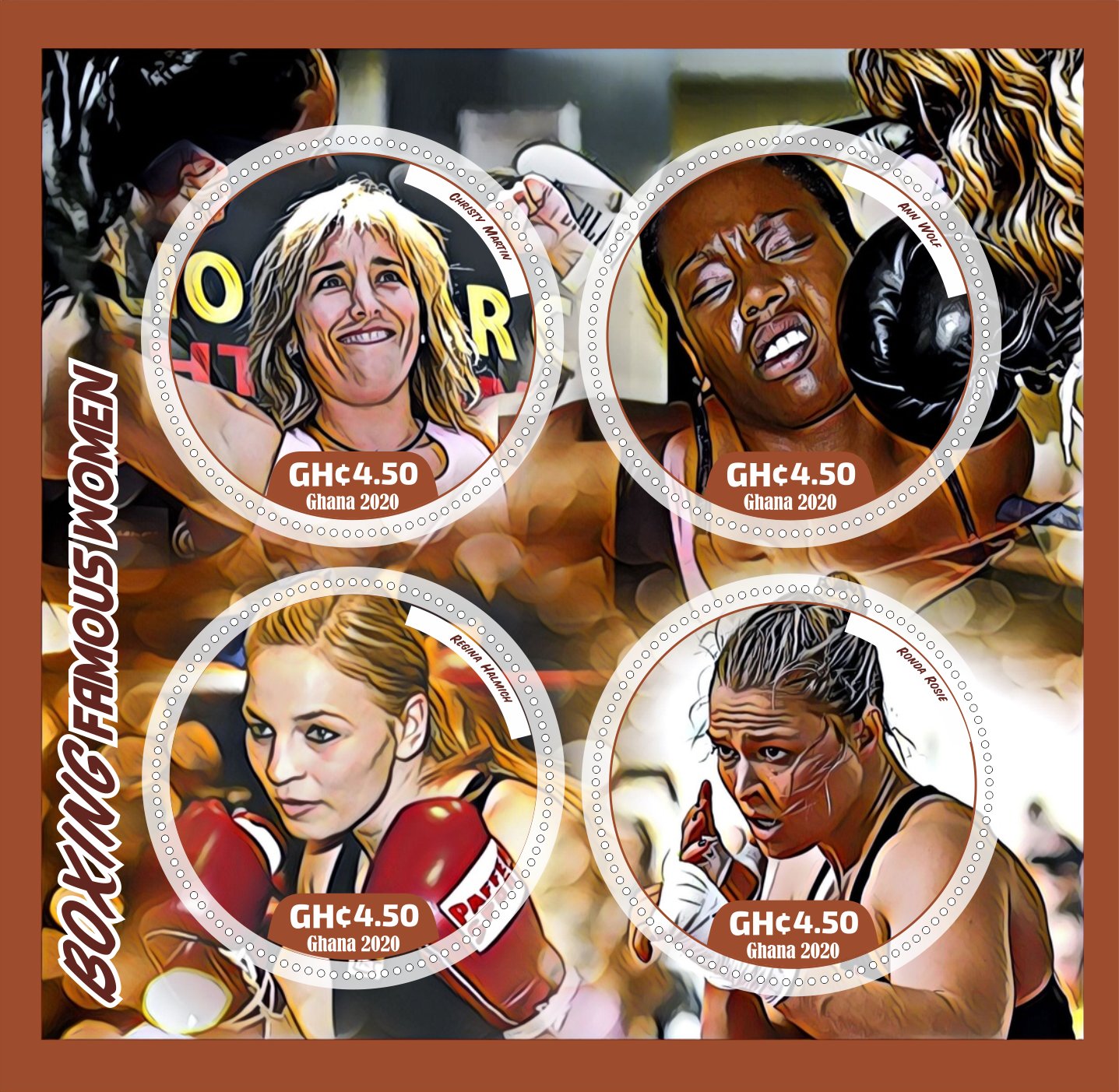 Stamps.Sports. Boxing 2020 year 1+1 sheets perforated Ghana | Africa ...
