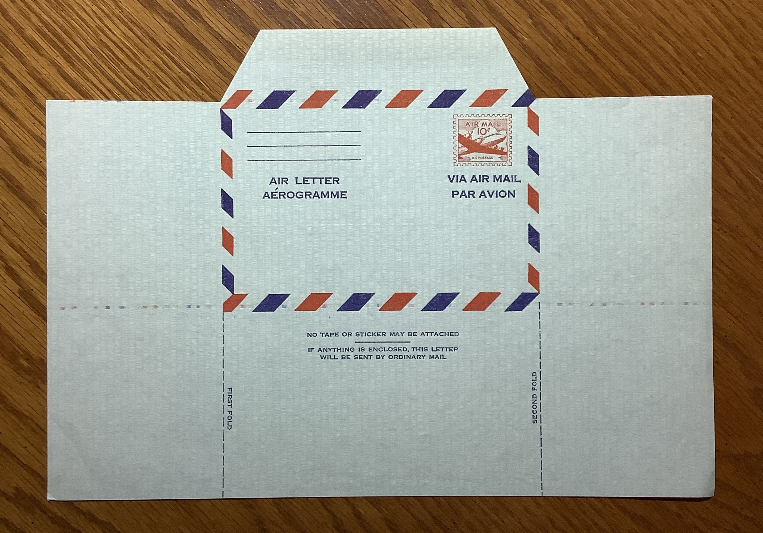 Scott UC16d Airmail 10¢ Air Letter, Unfolded | United States, Postal ...