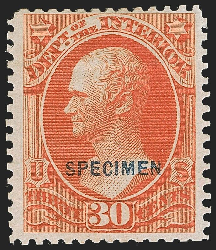 US Stamps #O23S Interior 30c Official Specimen VF CAT. $2,500 LOT ...