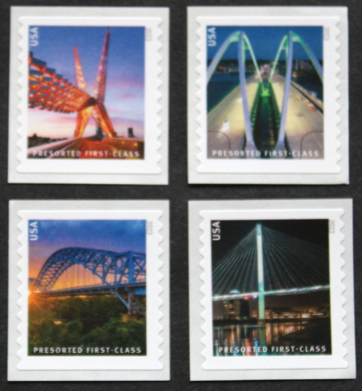 U.S.#5808-5811 Bridges 25c Presorted 1st Class Set of 4 Coil Singles ...