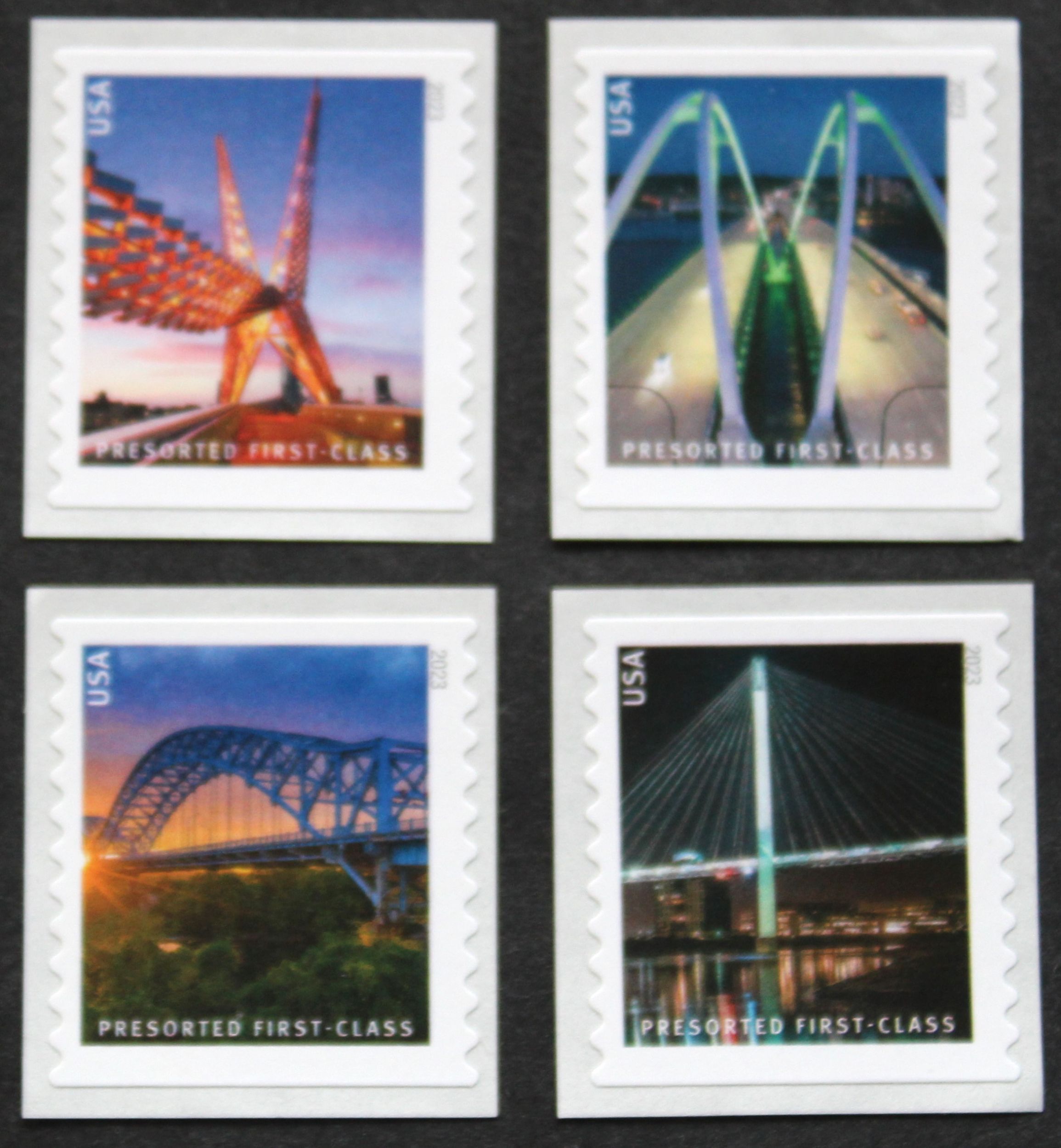 U.S.#5808-5811 Bridges 25c Presorted 1st Class Set of 4 Coil Singles ...