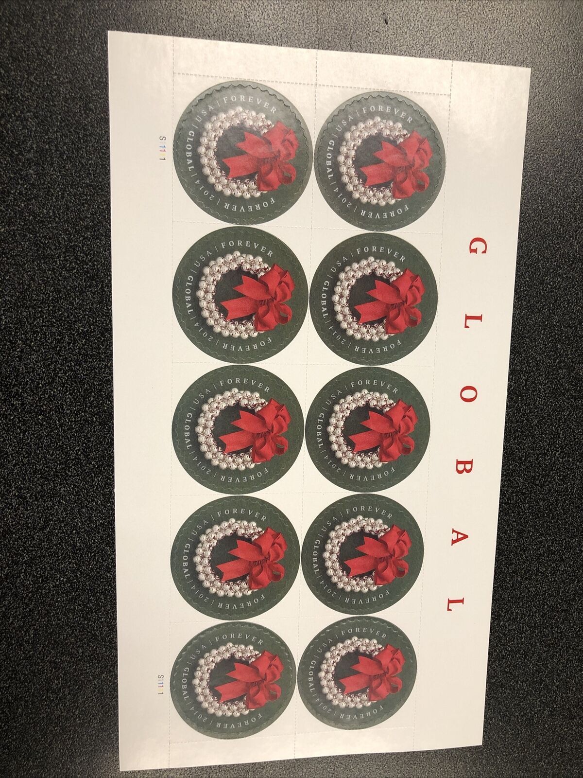 US 4936 GLOBAL - Silver Bells Wreath Forever Stamp Sheet of 10 Mint ...