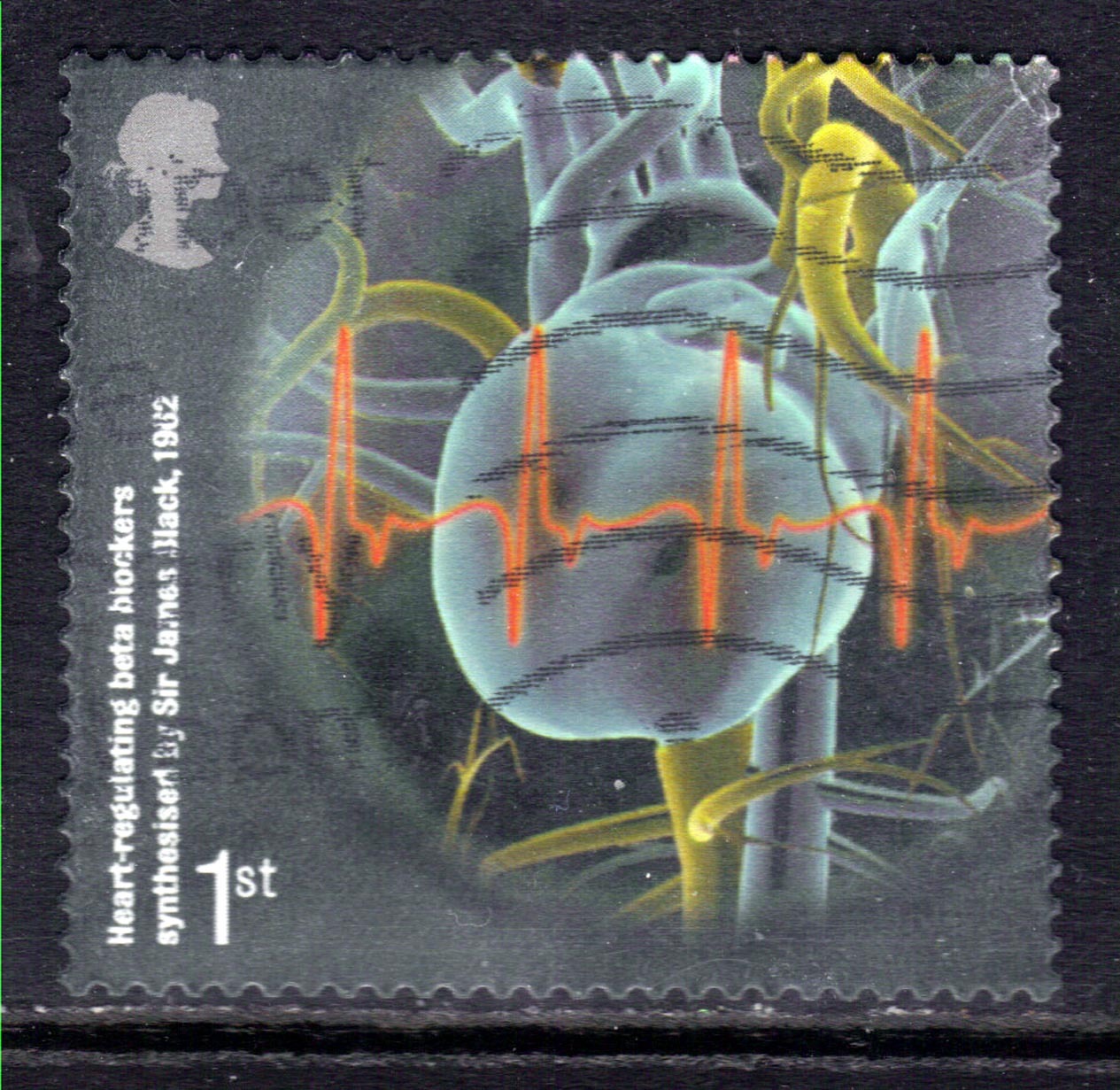 GB 2011 QE2 1st Medical Breakthroughs Heart Regulator Self Adhes SG ...