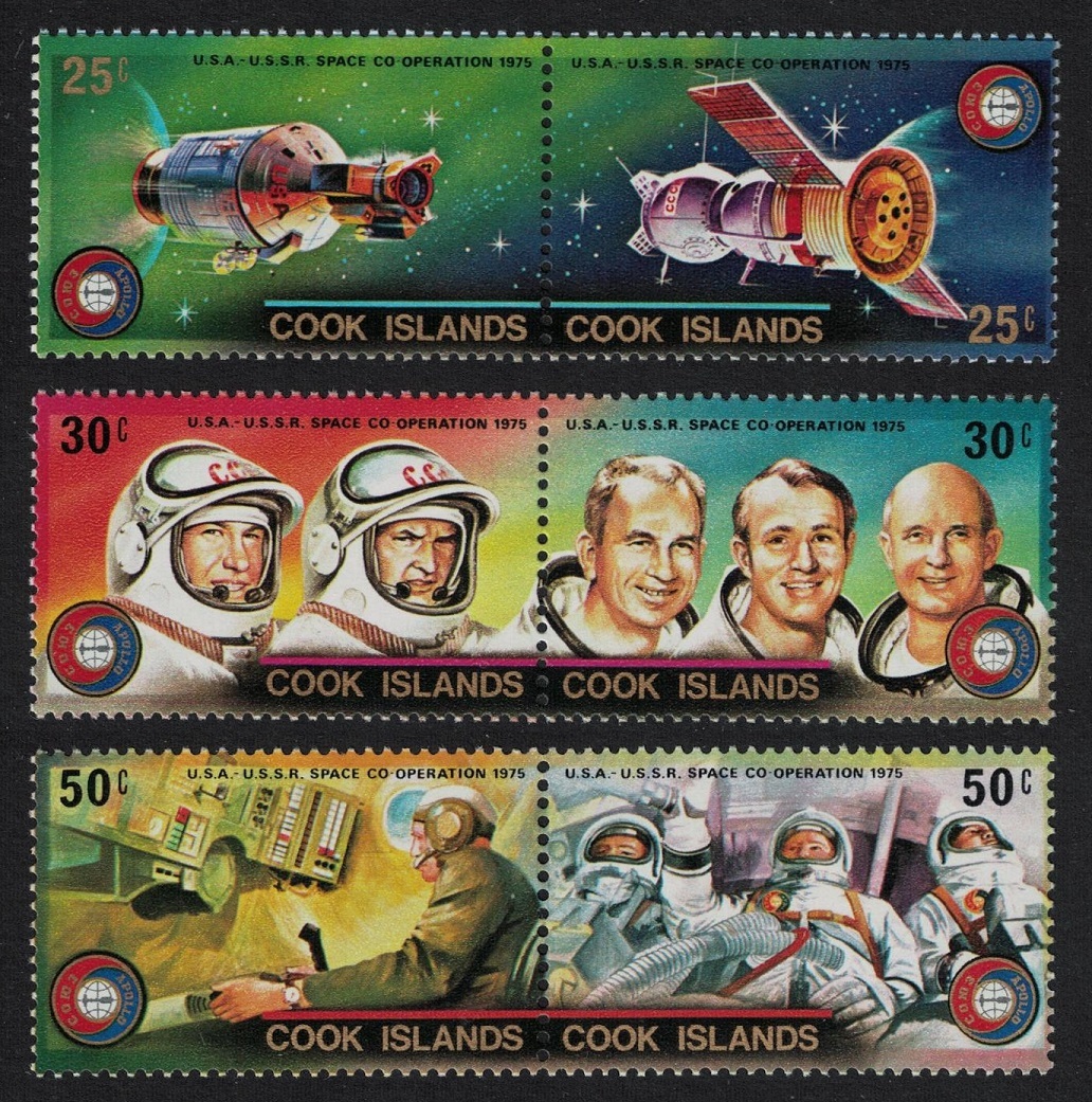 Cook Is. Apollo-Soyuz Space Project 3 pairs 1975 MNH SG#518-523 ...
