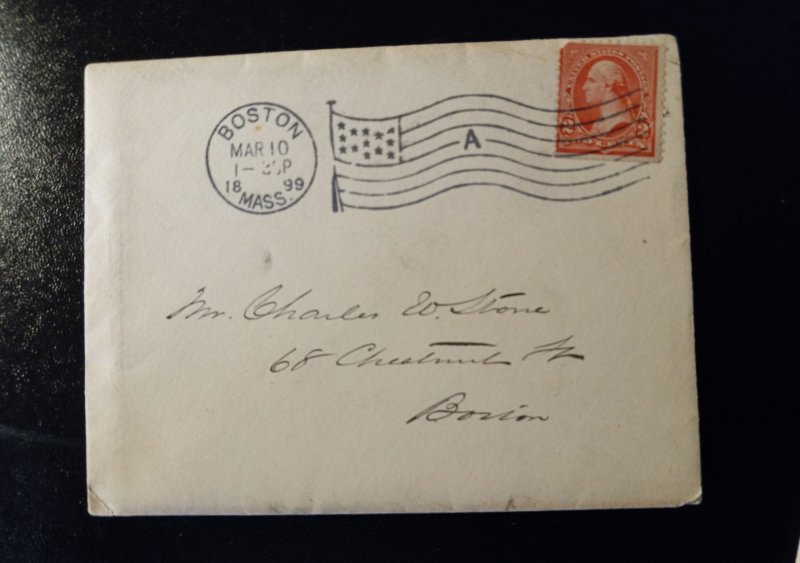 US Scott 279Bf Postal Cover Mar 1899 Boston Cancel Stamp Vermil. Shade ...