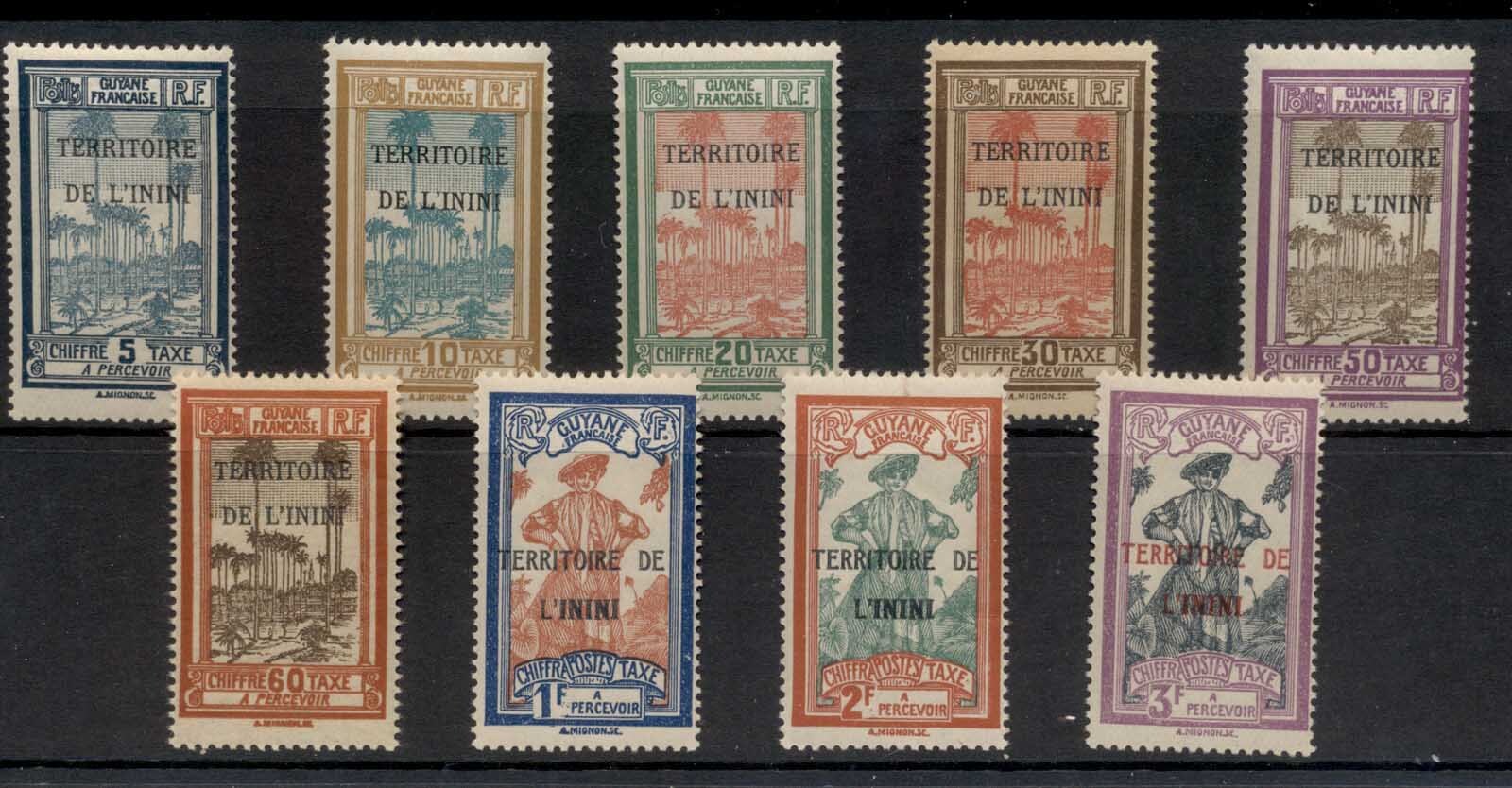 Inini 1932 Postage Due Asst MLH/Muh | Europe - France & Colonies, Stamp ...