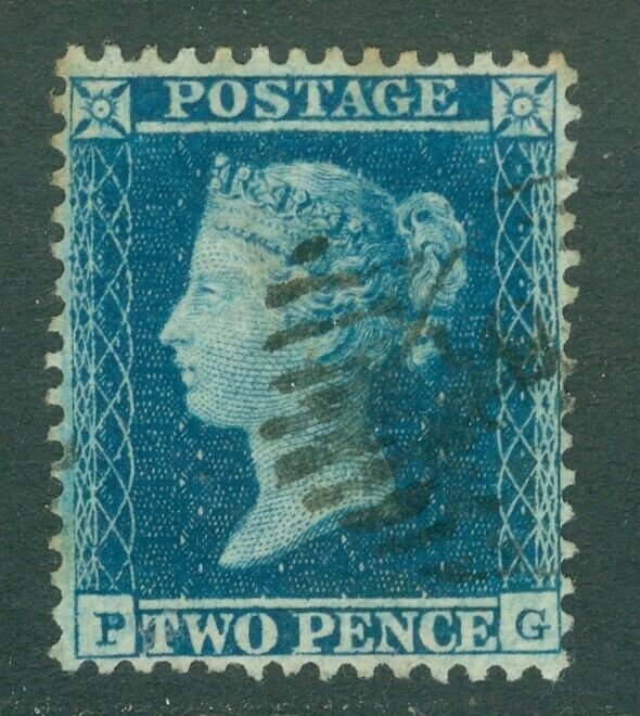 SG 23 2d blue (plate 4) lettered PG. Very fine used, part numeral ...