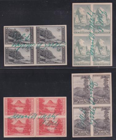 US 1935 Scott #756-765 Blocks of 4 Signed by James Farley, PMG | United ...