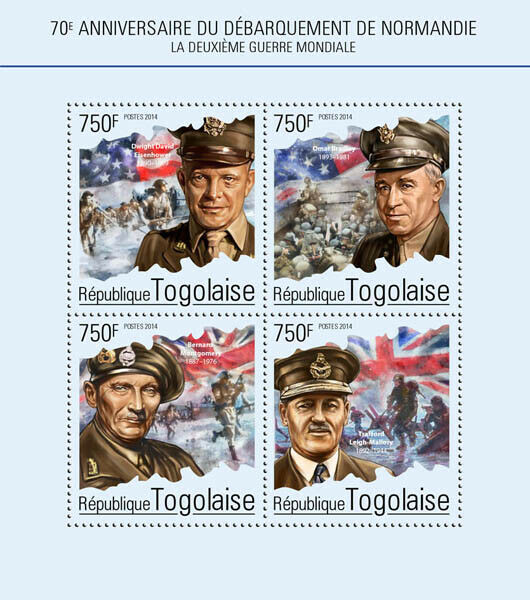 Togo Military Stamps 2014 MNH WWII WW2 D-Day Landings Normandy ...