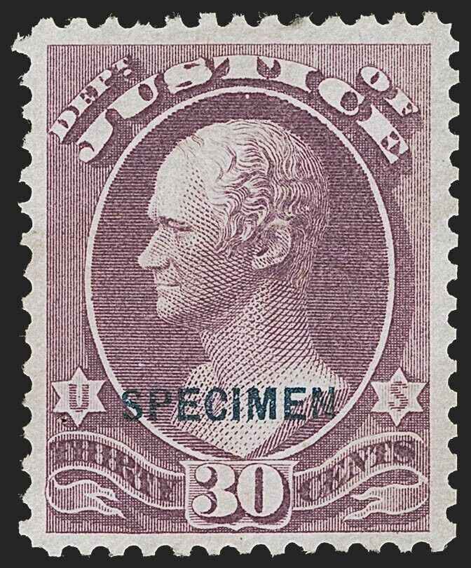 US Stamps #O33S Official Specimen LOT #80600* | United States, Back of ...