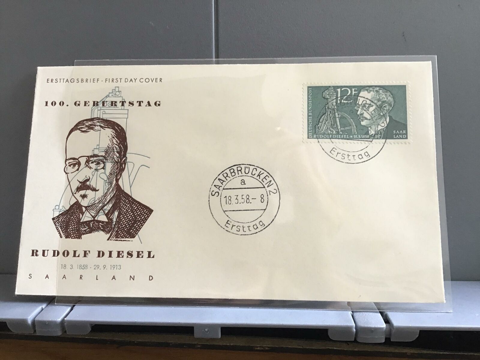 Germany Saarland 1958 Rudolf Diesel First Day Stamps Cover R29260 ...