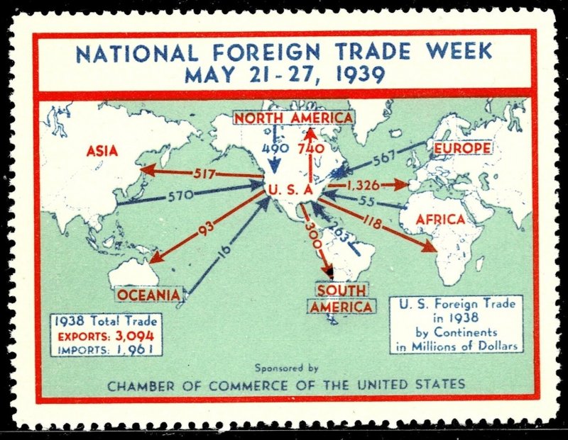1939 National Foreign Trade Week MNH Cinderella | Specialty Philately ...