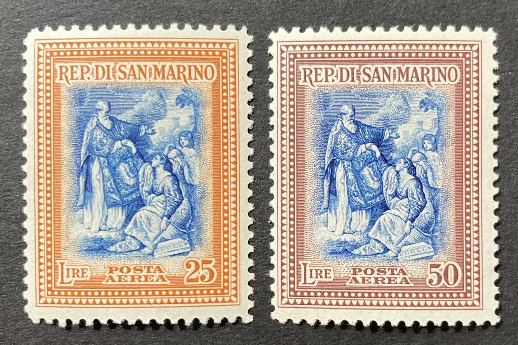 San Marino 1947 #C52-3, St. Marinus, Unused/MH. | Europe - San Marino ...