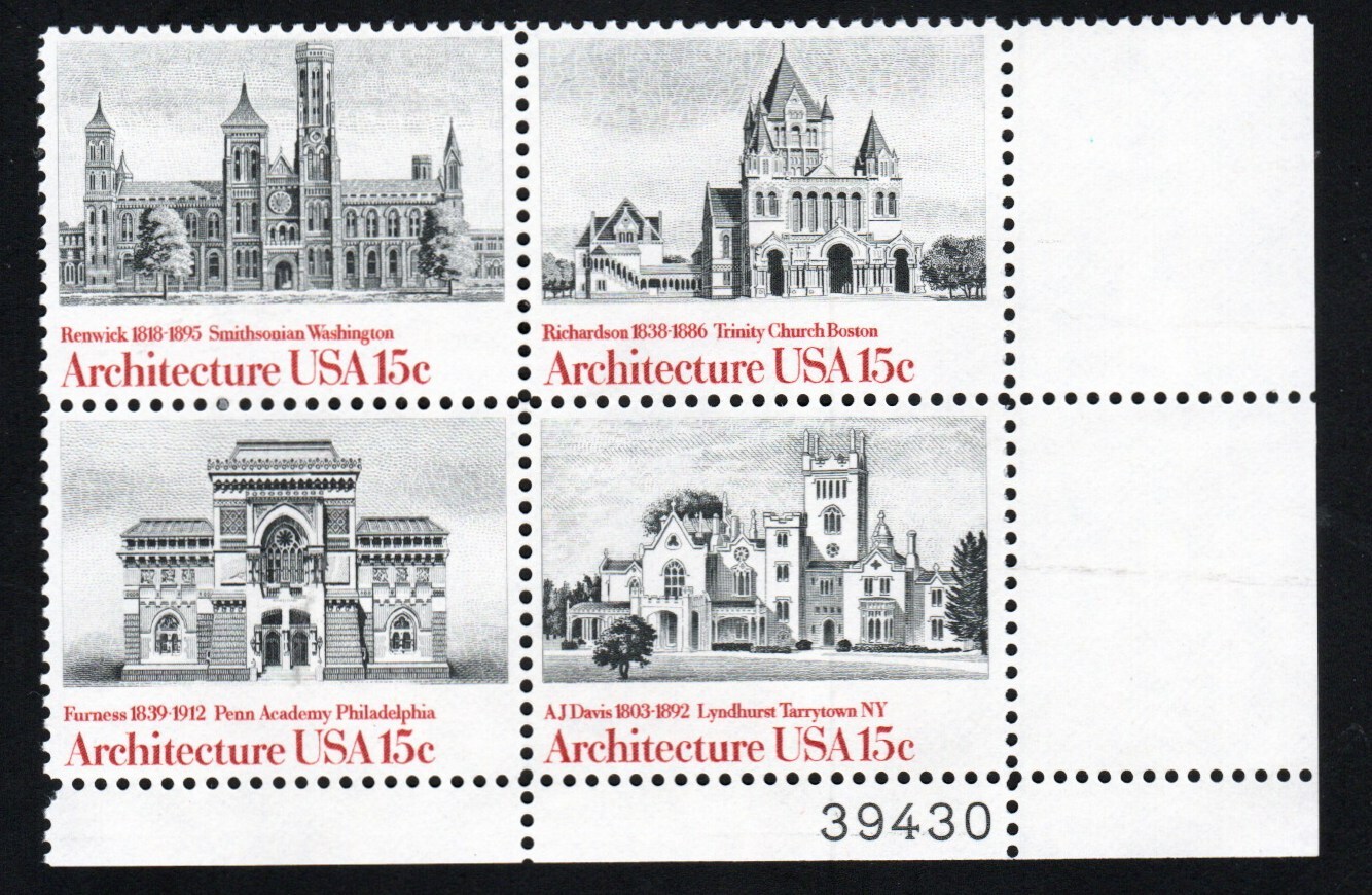 SC# 1838-1841 - (15c) - American Architecture - MNH - Plate Block/4 ...