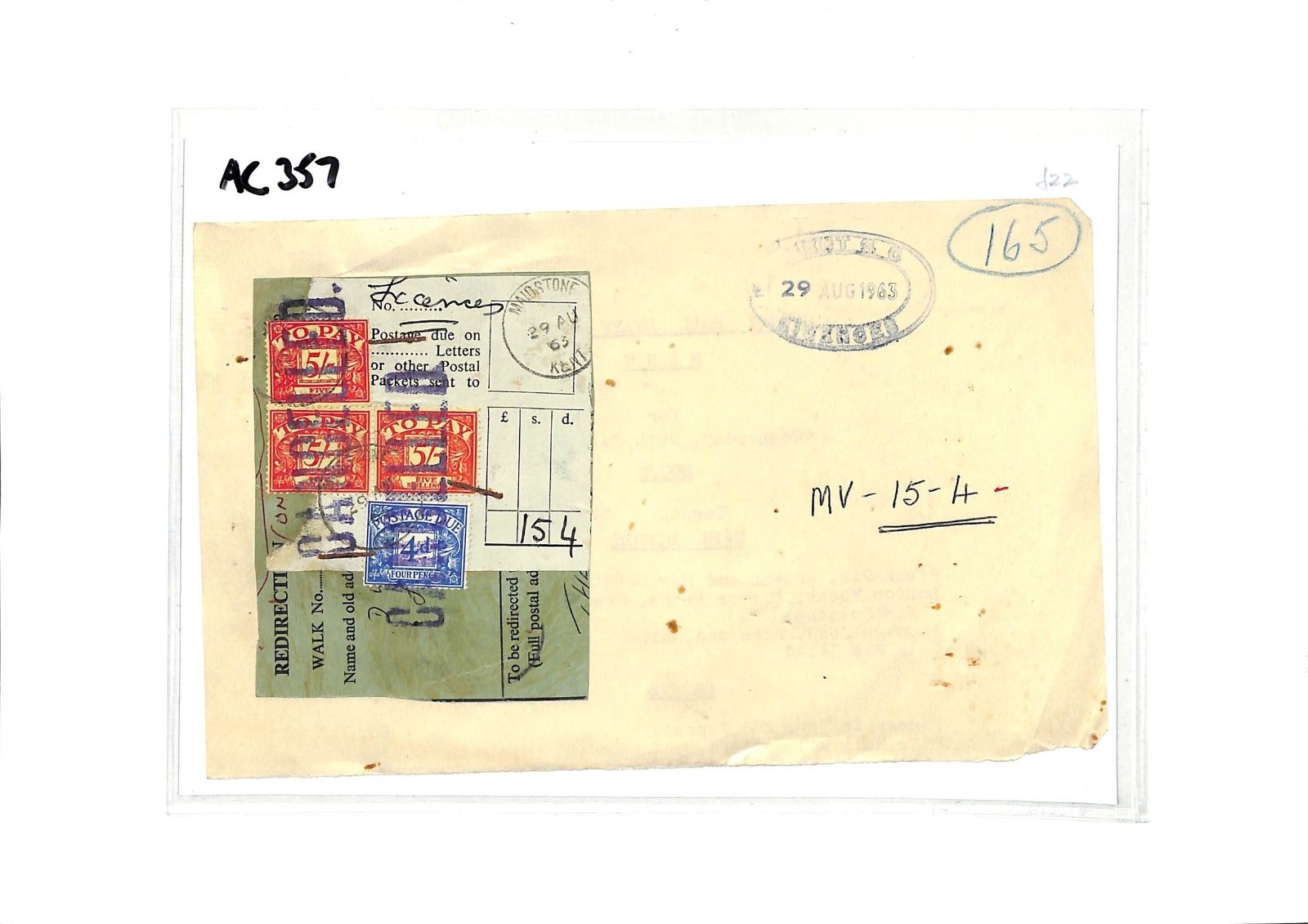 GB 5s Postage Dues 1963 Unusual *CANCELLED* Kent Licenses {samwells ...