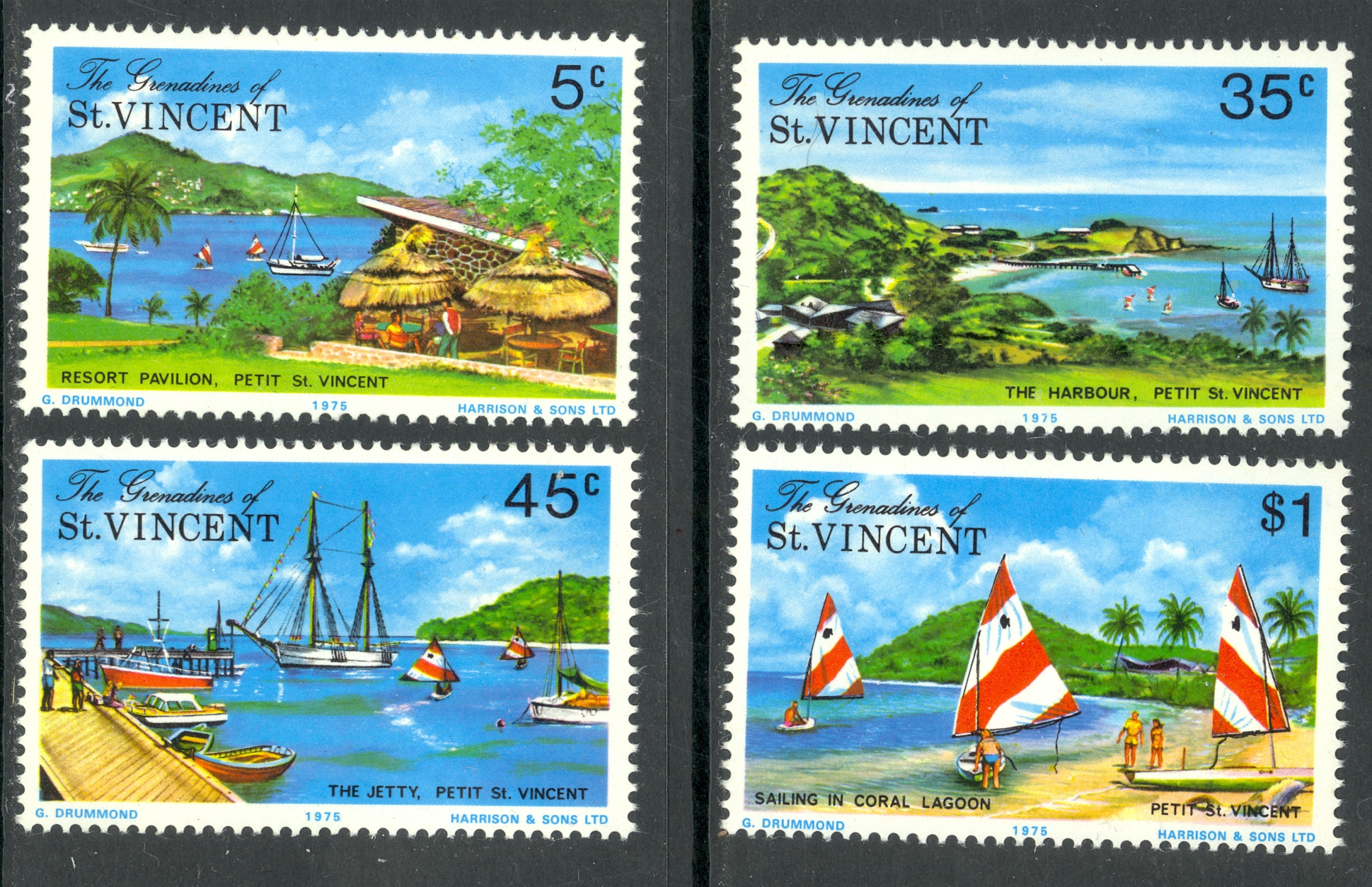 ST Vincent Grenadines 1975 Petit ST Vincent Island Scenes Set Sc 65-68 ...