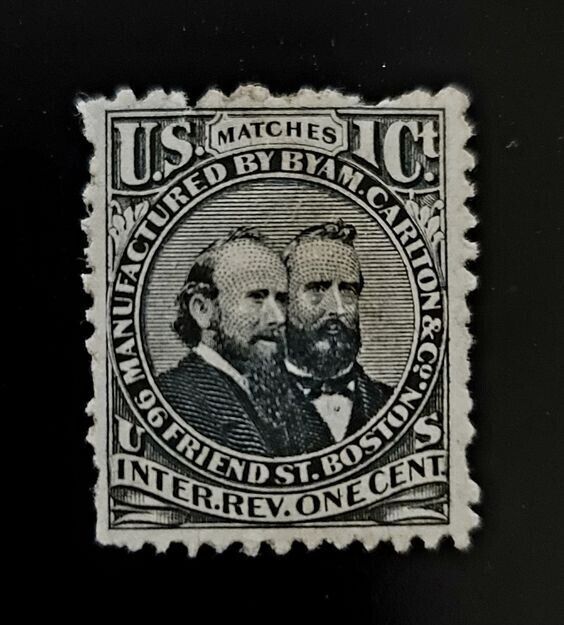 Byam, Carlton & Co. Match 1c U.S. Internal Revenue RO49 Private Die ...