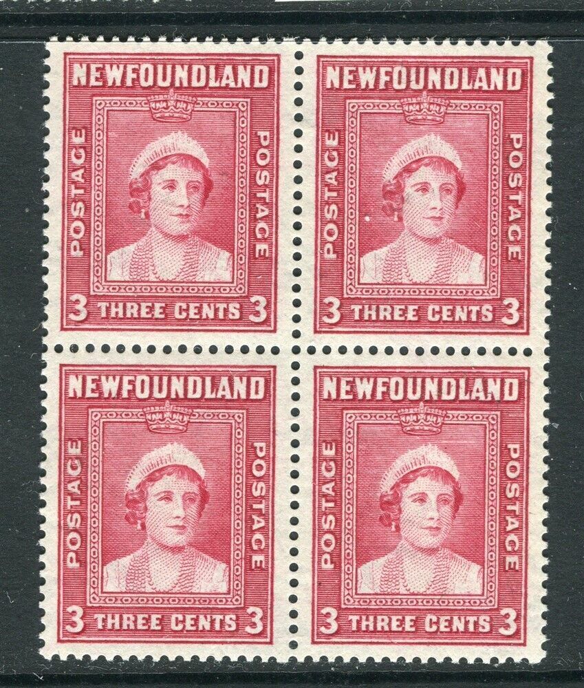 CANADA NEWFOUNDLAND; 1943 early Pictorial issue Mint hinged Block 3c ...