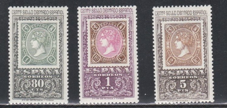 Spain # 1327-1329, Stamp of 1865, Stamp on Stamp, Mint NH, 1/2 Cat ...