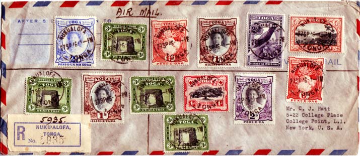 Tonga 1d Ovava Tree, 2d, 2 1/2d and 1/- (2) Queen Salote, 3d ...