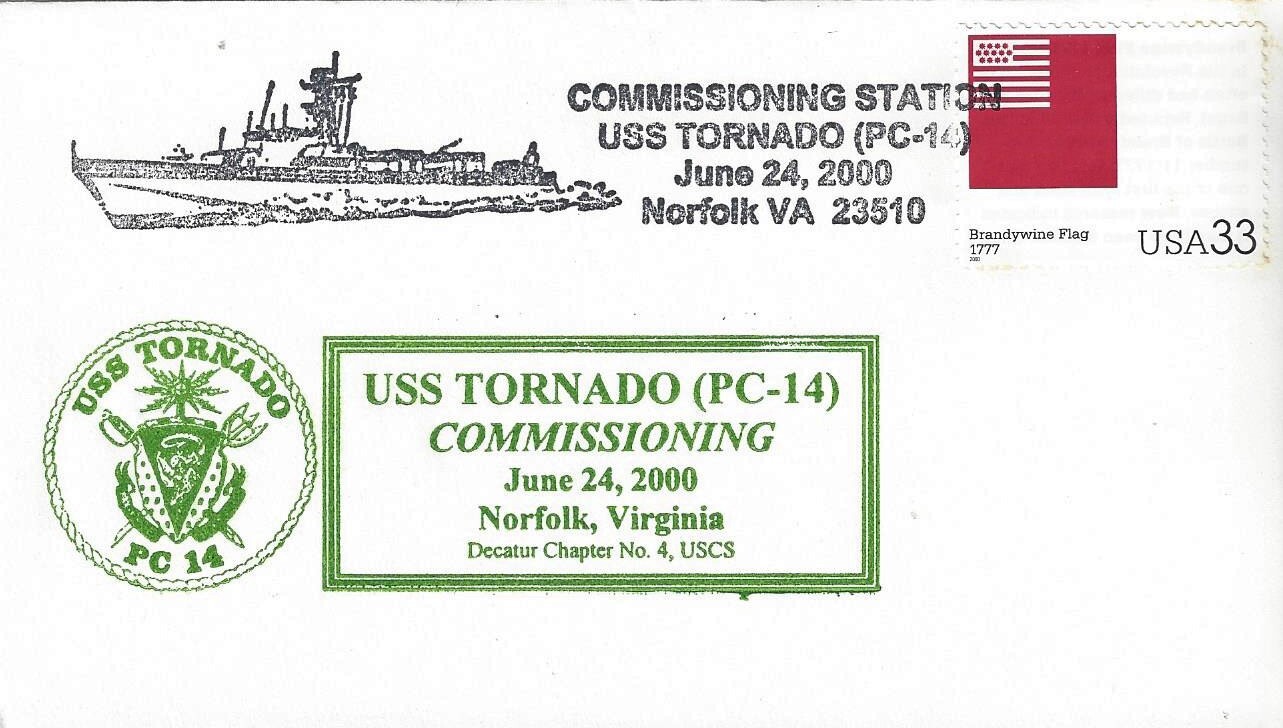 US Navy Cover USS Tornado PC 14 2000 Commissioned | United States ...