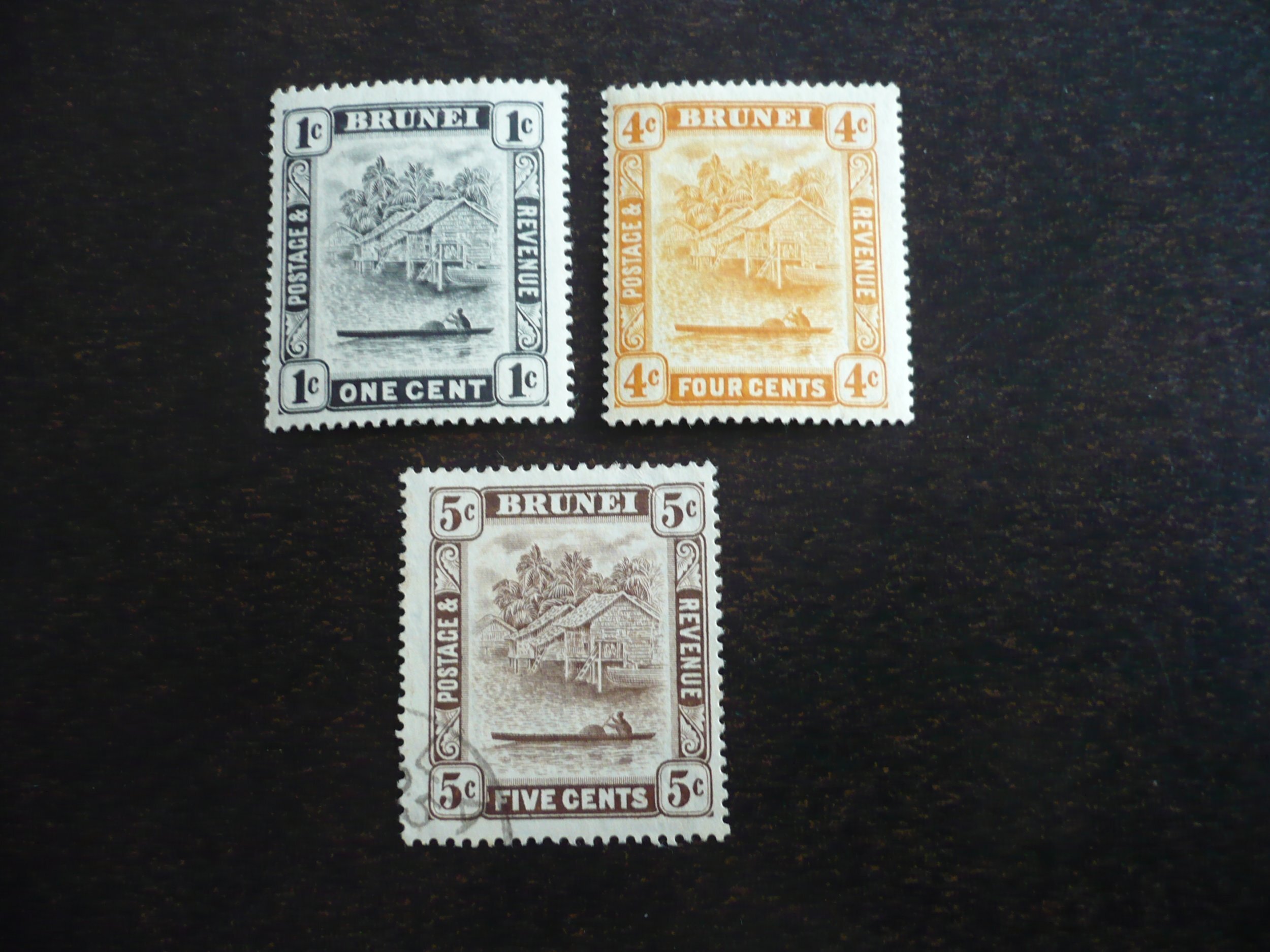 Stamps - Brunei - Scott# 43,48,51 - Mint Hinged & Used Part Set of 3 ...