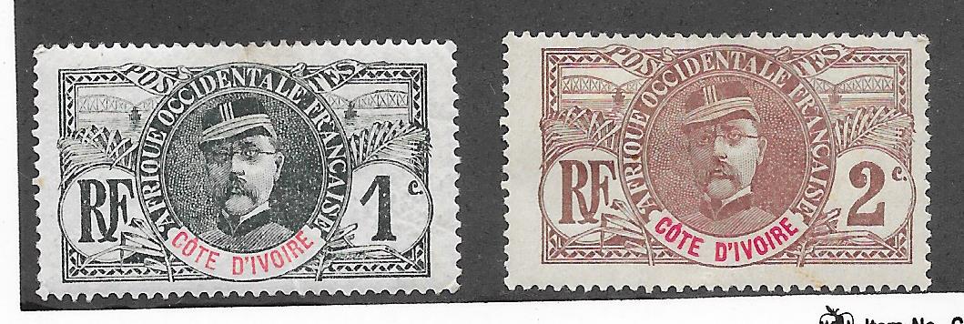 Ivory Coast #21-22 1c & 2c General Faidherbe (MH) CV $4.00 | Africa ...