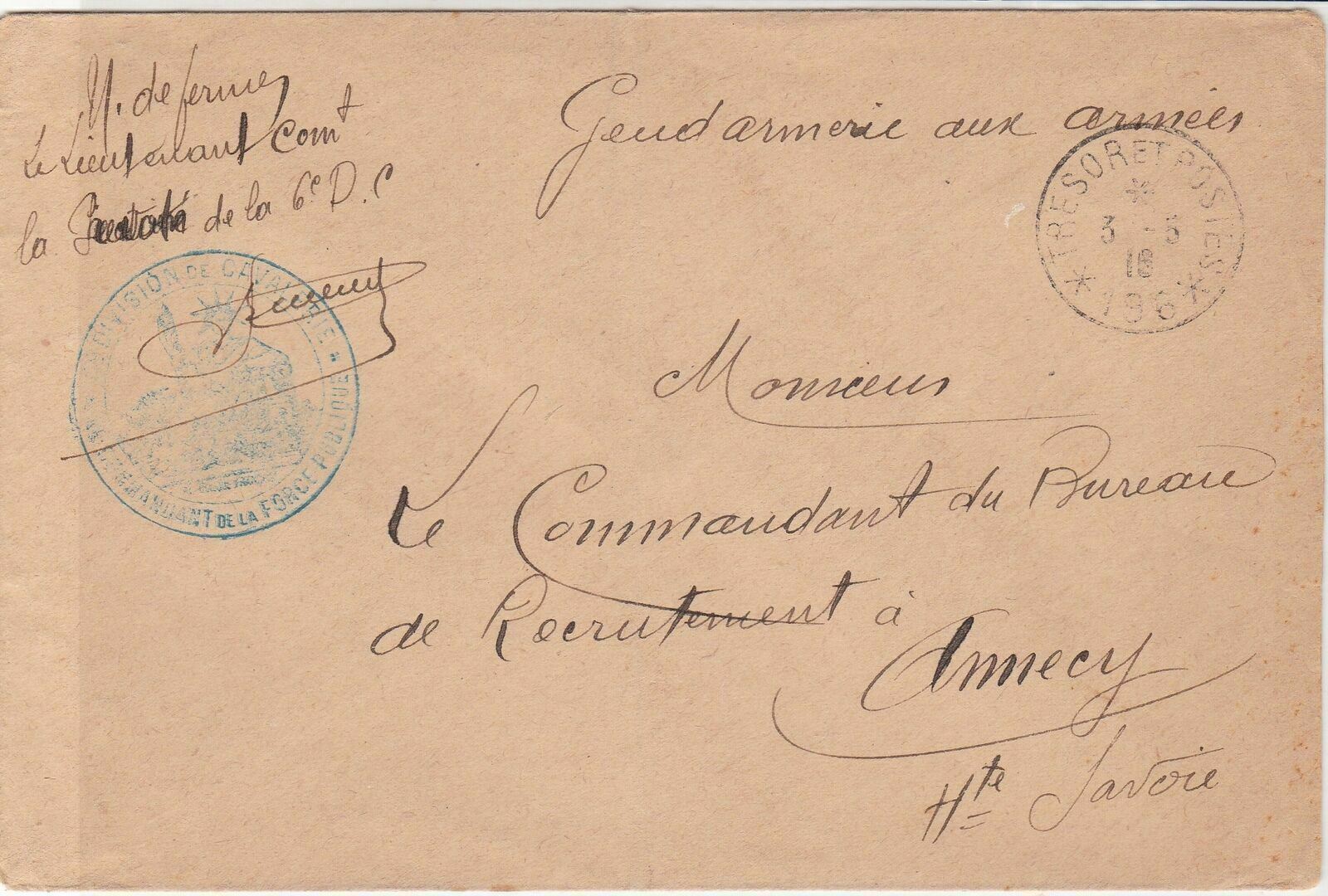 France WW1 French Military 1916 Tresor Et Postes Slogan No 196 Cover ...