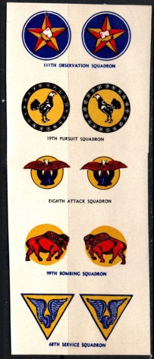Scarce Original 1940 US WWII Poster Stamp Air Force Squadron Decals ...