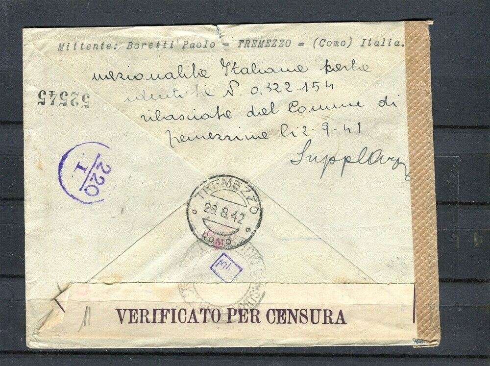 GERMANY; INCOMING WWII CENSOR COVER 1940 fine used from, Italy | Europe ...