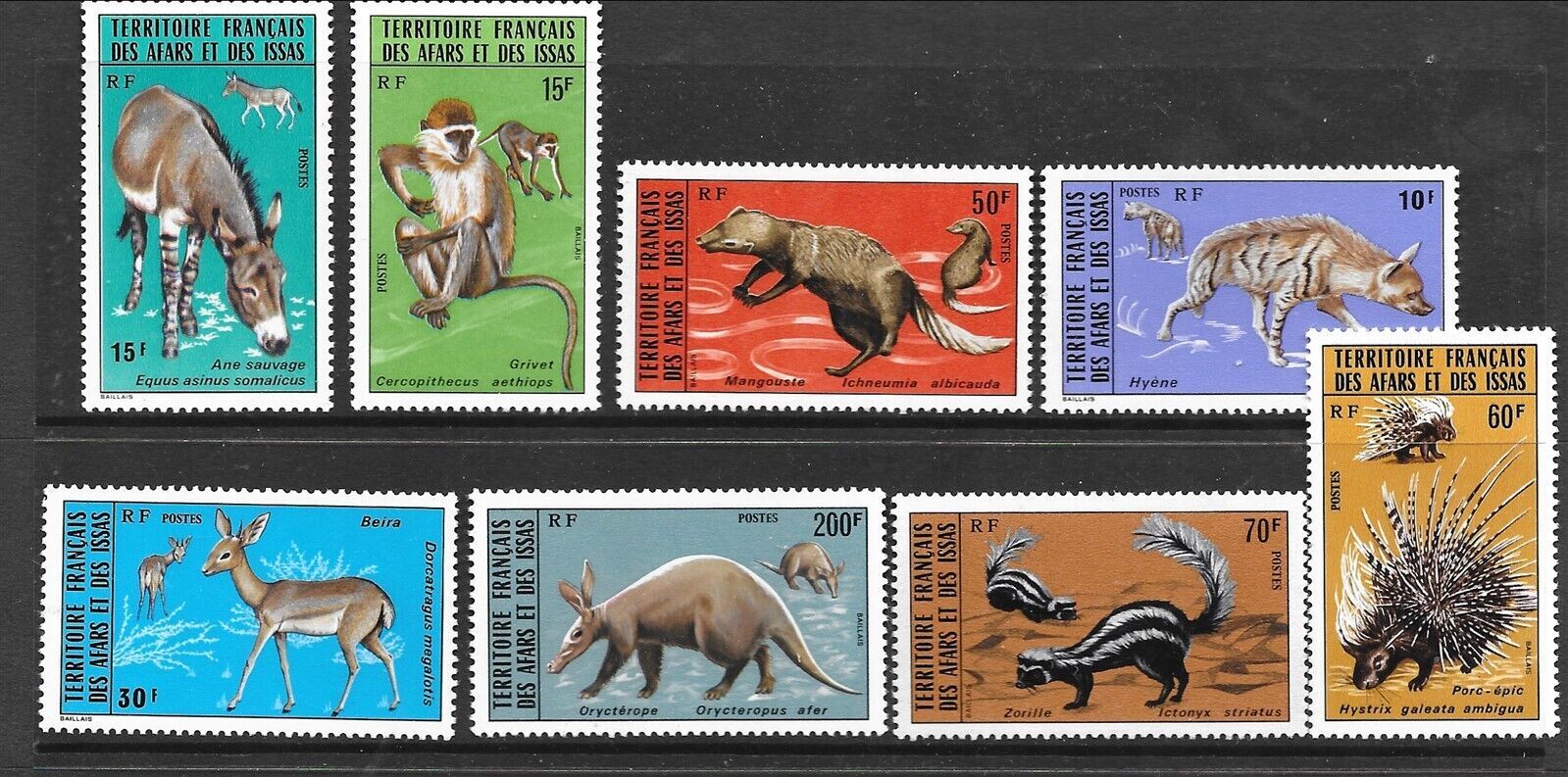 Afars & Issas Sc 400-7 NH Issue of 1975 - Animals | Europe - France ...