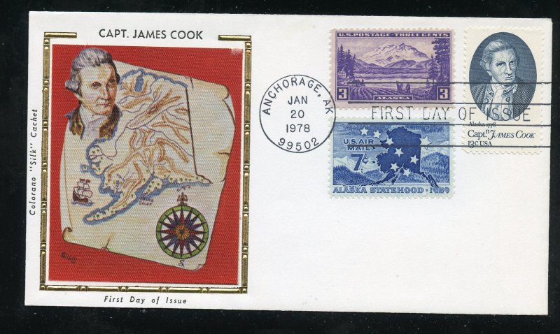 US 1732 James Cook 200th anniv. To Hawaii UA Colorano cachet FDC / HipStamp