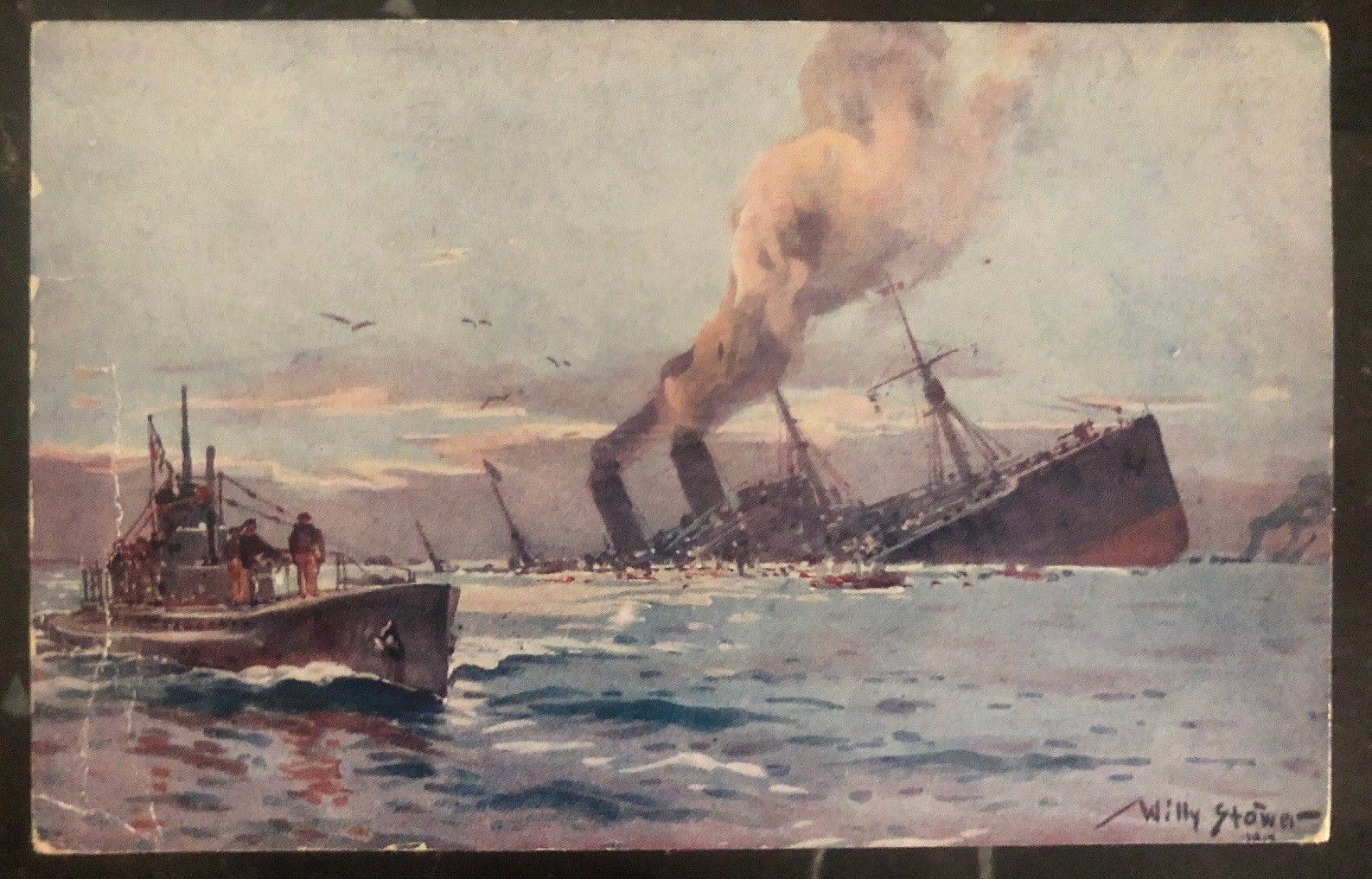 1917 Gleiwitz Germany RPPC Postcard Cover U Boat Submarine Spende ...