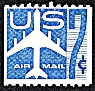 US C52 MNH VF 7 Cent Jet-Blue Pair | United States, Air Mail Stamp ...