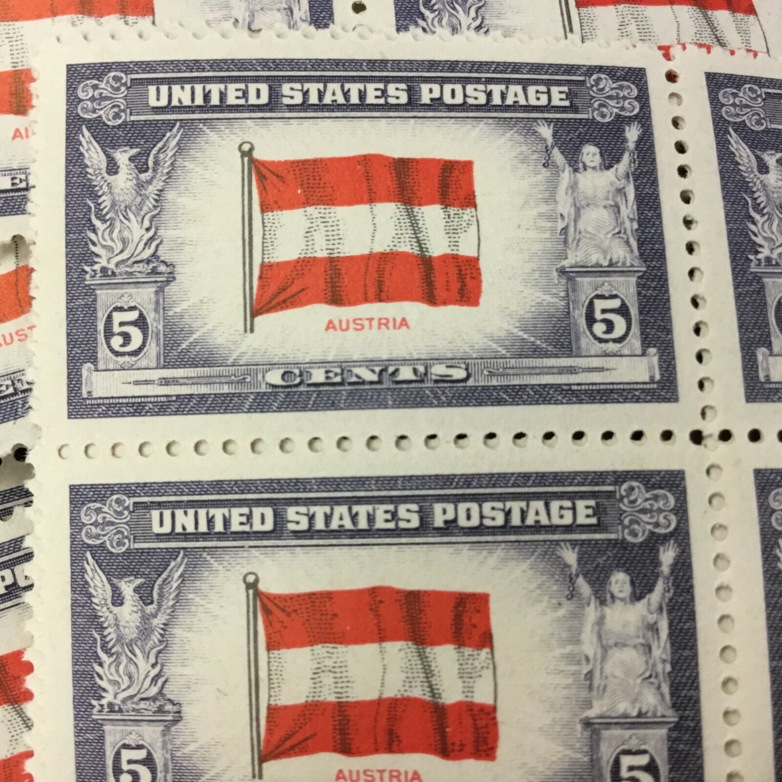 919 Austria, Overrun Nations Flags World War II 100 Mint 5 cent 1943 ...