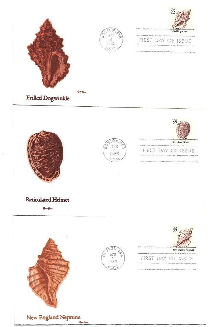 2117-21 Set of 5 Seashell, Tudor House, FDCs | United States, General ...