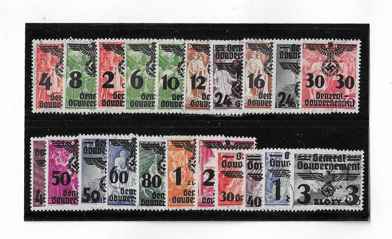 Poland Sc #N30-50 set of 21 used FVF | Europe - Poland, Occupation ...